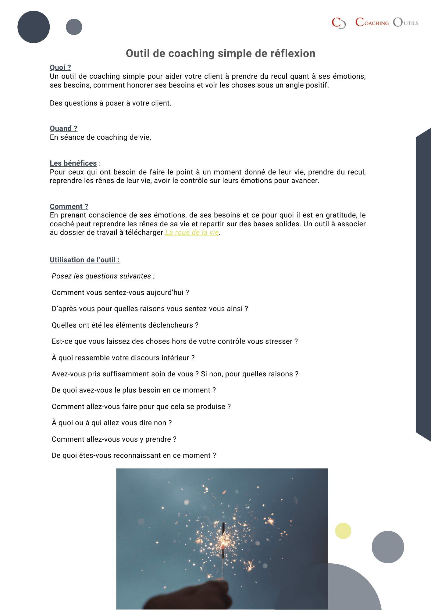 Outil De Coaching Simple De Réflexion - Coaching Outils